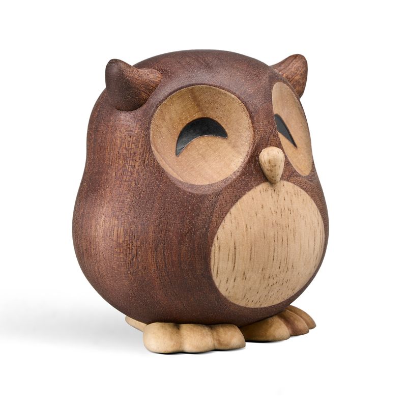 FableWood Villum den store ugle figur i gummitræ og sapele – Wood To You
